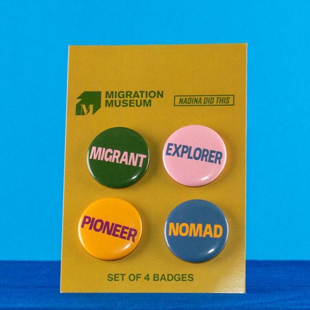 Do Labels Matter? Badge Set of 4 By Nadina Ali – Migration Museum Shop