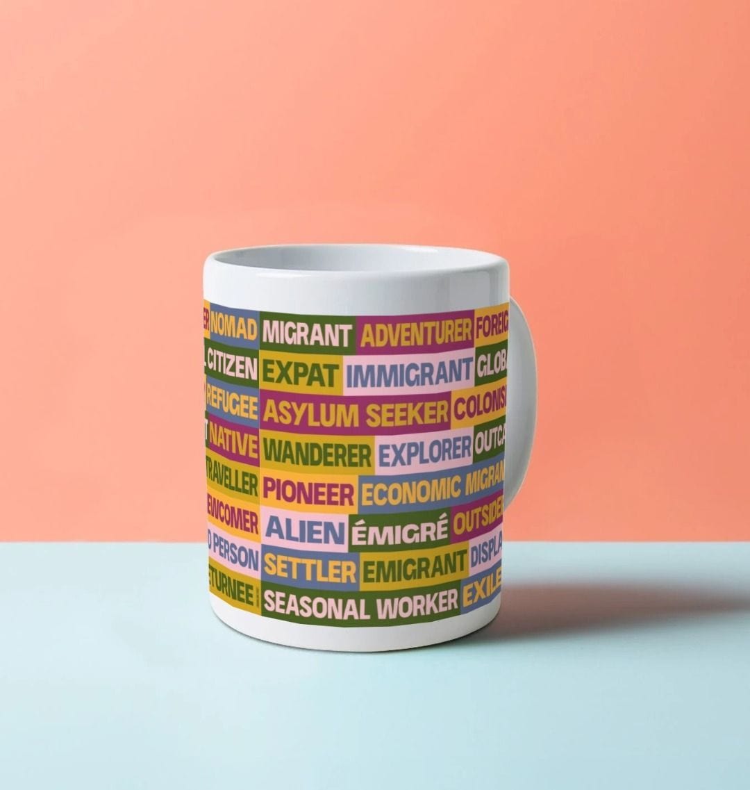 Do Labels Matter? Mug by Nadina Ali – Migration Museum Shop